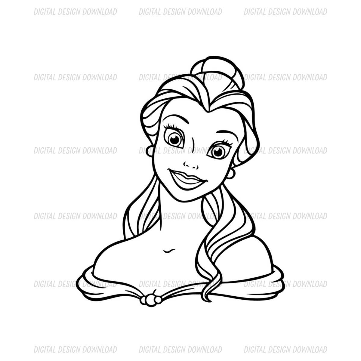 Belle Princess Smiley Face Disney Beauty and The Beast SVG | Inspire Uplift