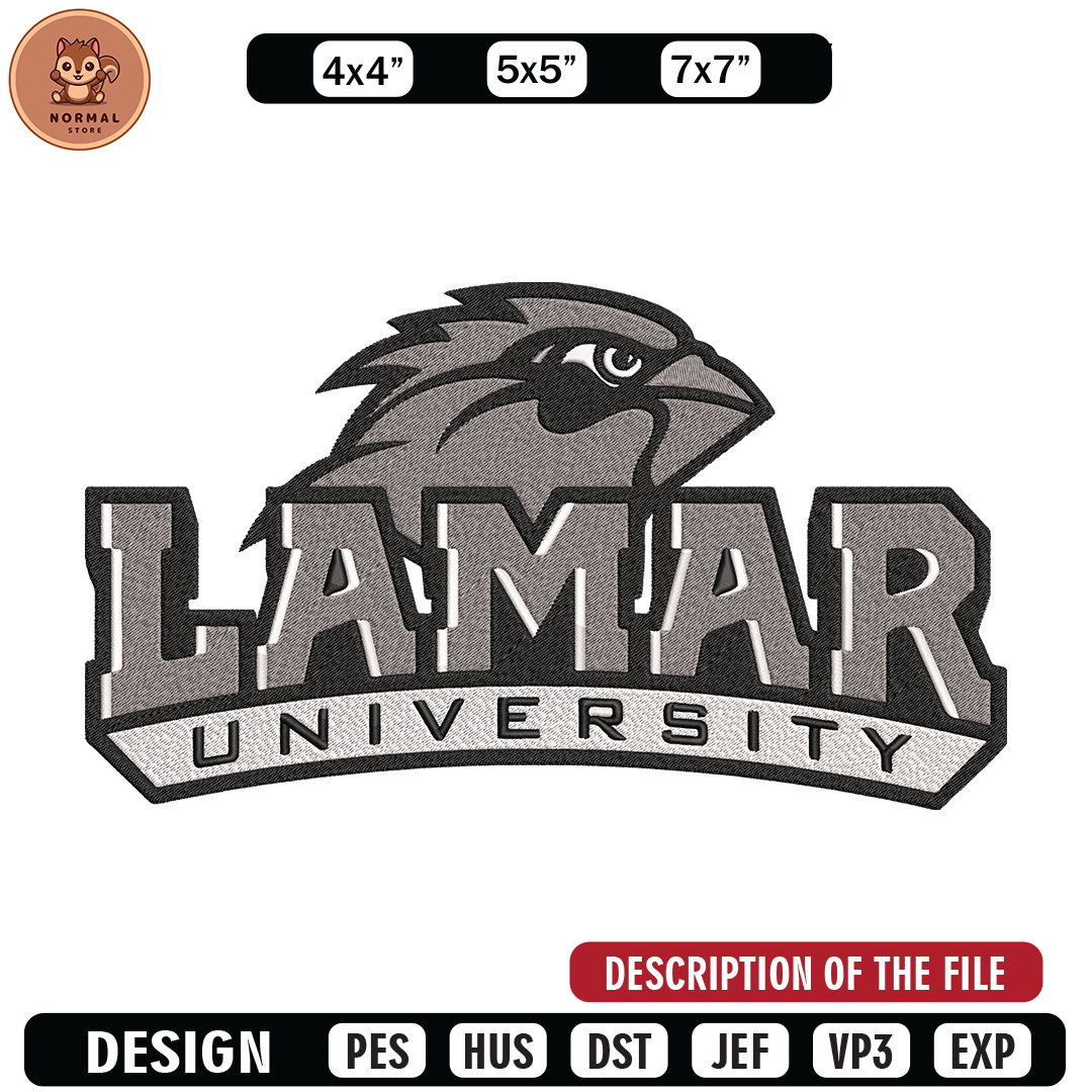 Lamar University Logo embroidery design, NCAA embroidery,Spo - Inspire ...