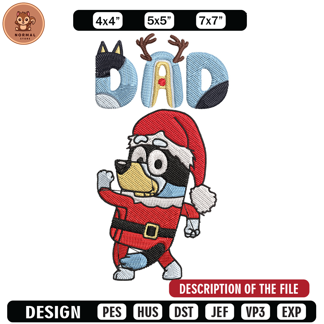 Bandit dad Embroidery Design, Bluey Embroidery, Embroidery F | Inspire ...