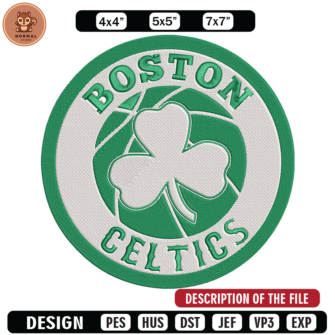 Boston Celtics logo embroidery design,NBA embroidery, Sport | Inspire ...