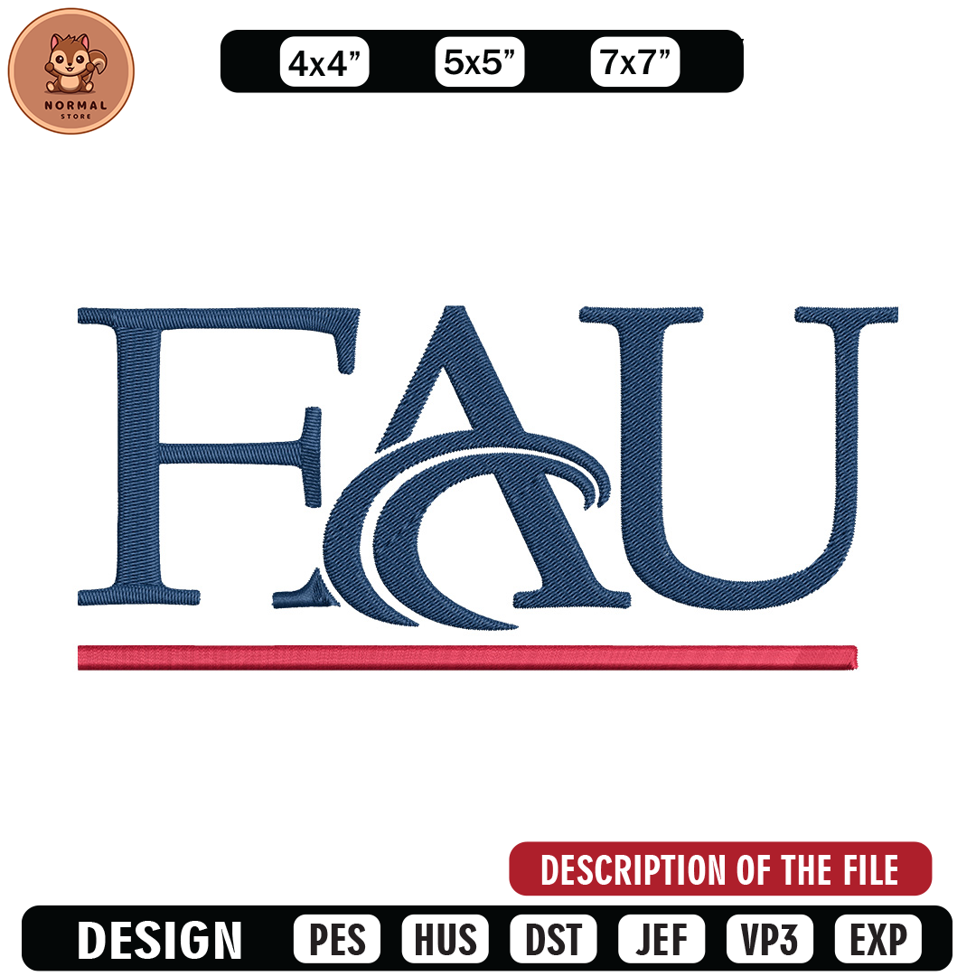 Florida Atlantic logo embroidery design, NCAA embroidery, Sp - Inspire ...