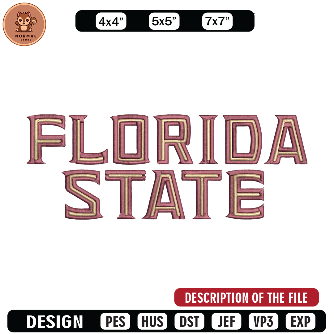 Florida State logo embroidery design, NCAA embroidery, Embro | Inspire ...