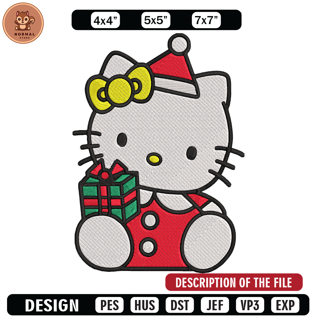 Hello kitty chrismas Embroidery Design, Hello kitty Embroide | Inspire ...