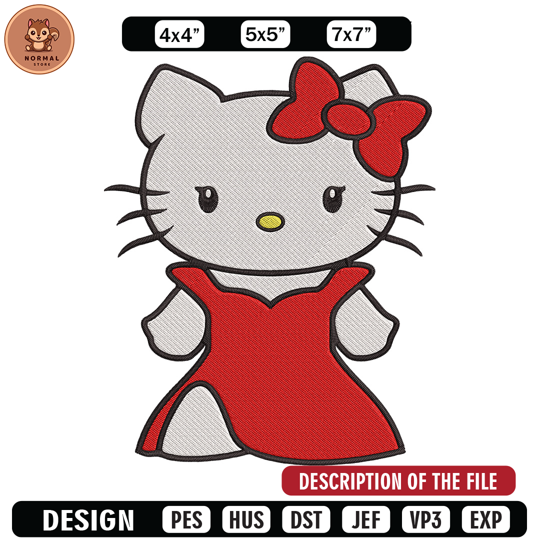 Hello kitty dress Embroidery Design, Hello kitty Embroidery, | Inspire ...