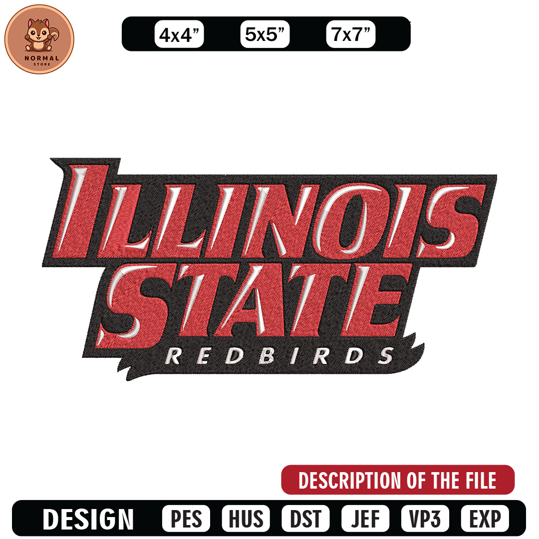Illinois State logo embroidery design, NCAA embroidery, Embr | Inspire ...