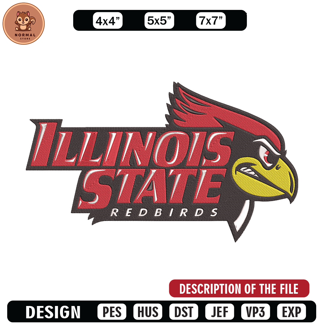 Illinois State Logo embroidery design, NCAA embroidery, Spor | Inspire ...