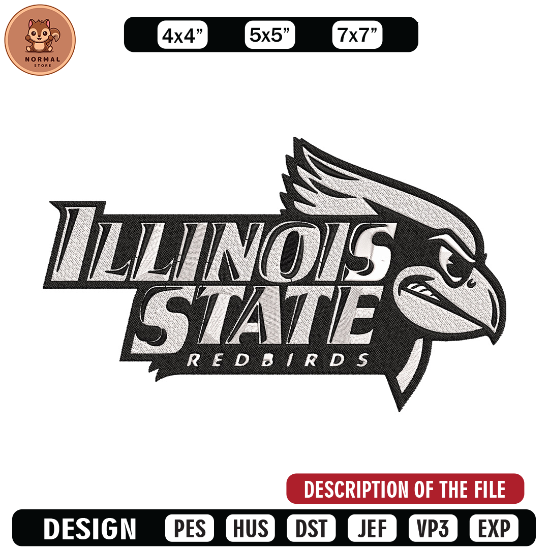Illinois State logo embroidery design, NCAA embroidery,Sport | Inspire ...