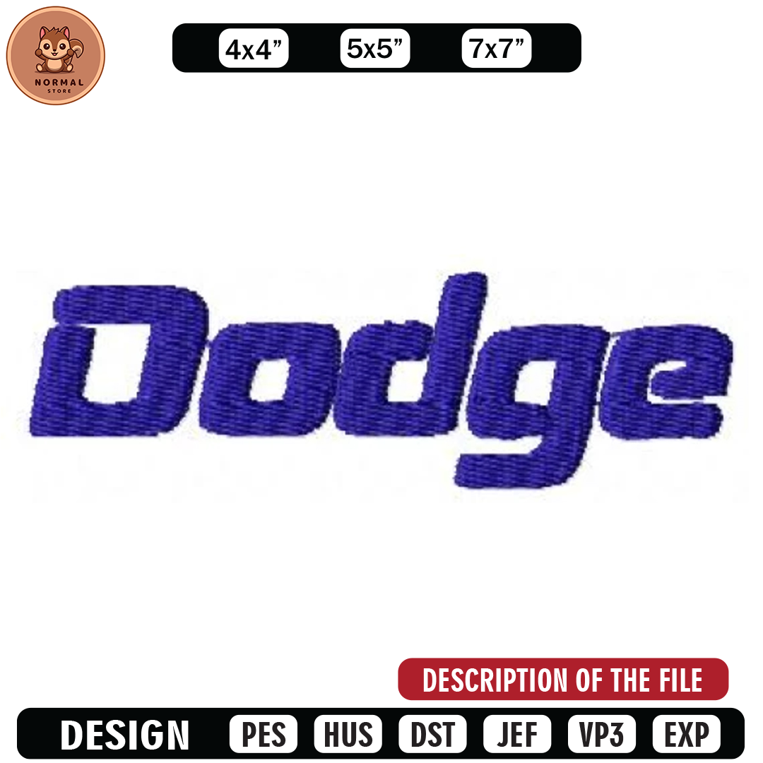 Log dodge text embroidery design, Embroidered shirt, Car Emb | Inspire ...