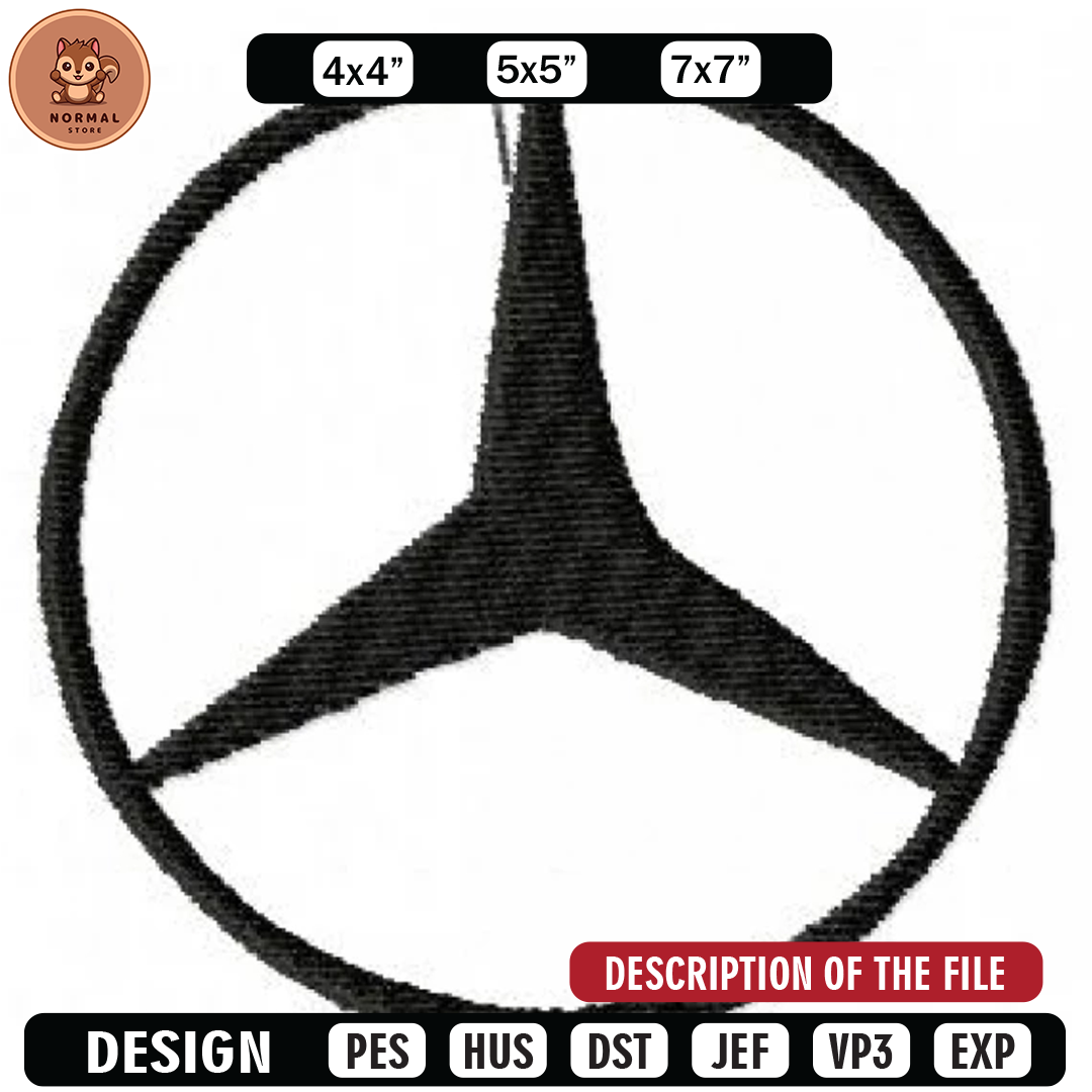 Mercedes car logo embroidery design, Embroidered shirt, Car | Inspire ...