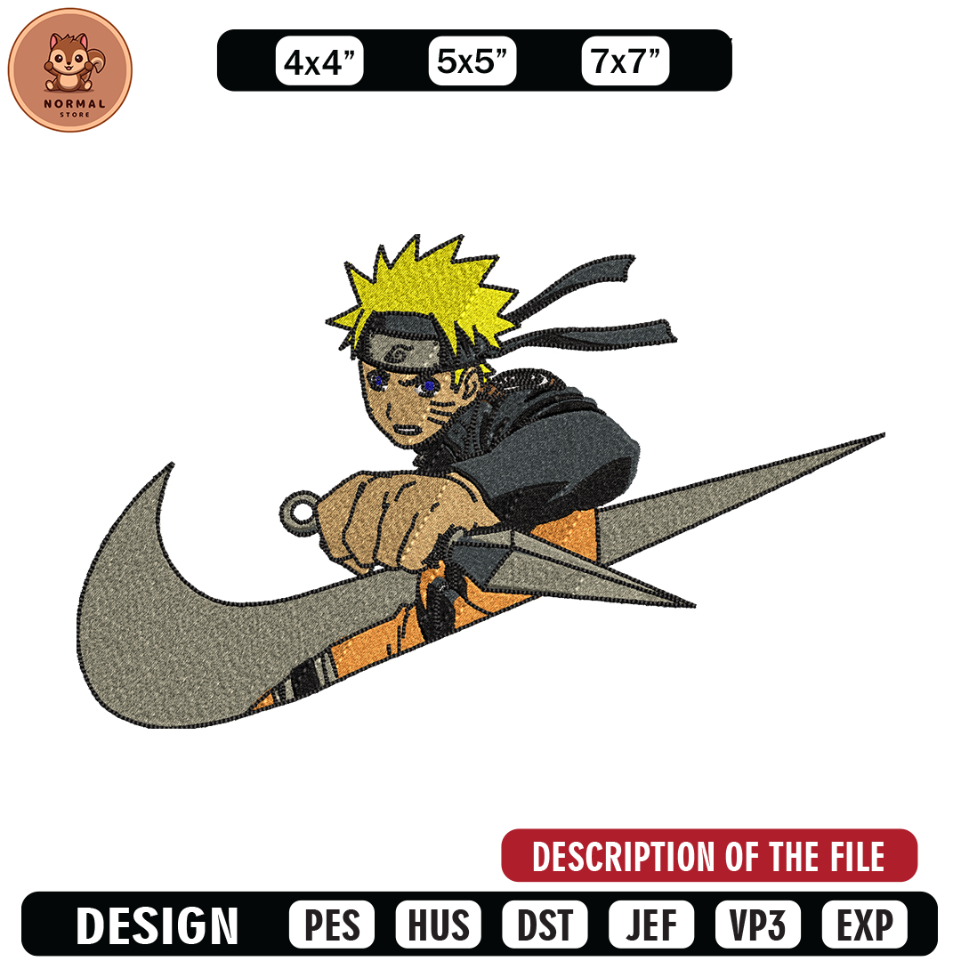 Naruto Kunai Nike Nike embroidery design, Naruto embroidery, | Inspire ...