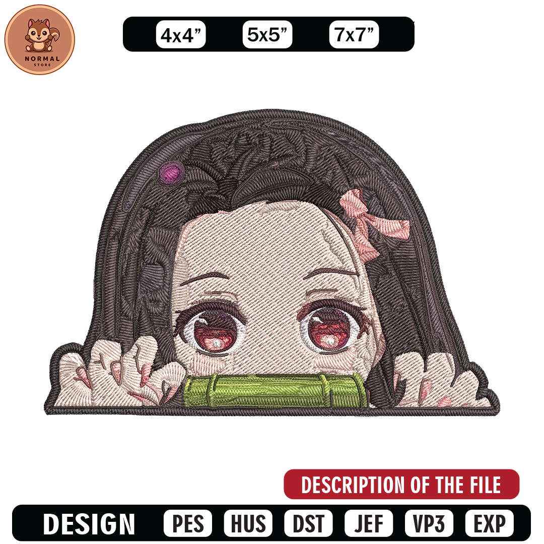 Nezuko chibi Embroidery Design, Demon slayer Embroidery, Emb | Inspire ...