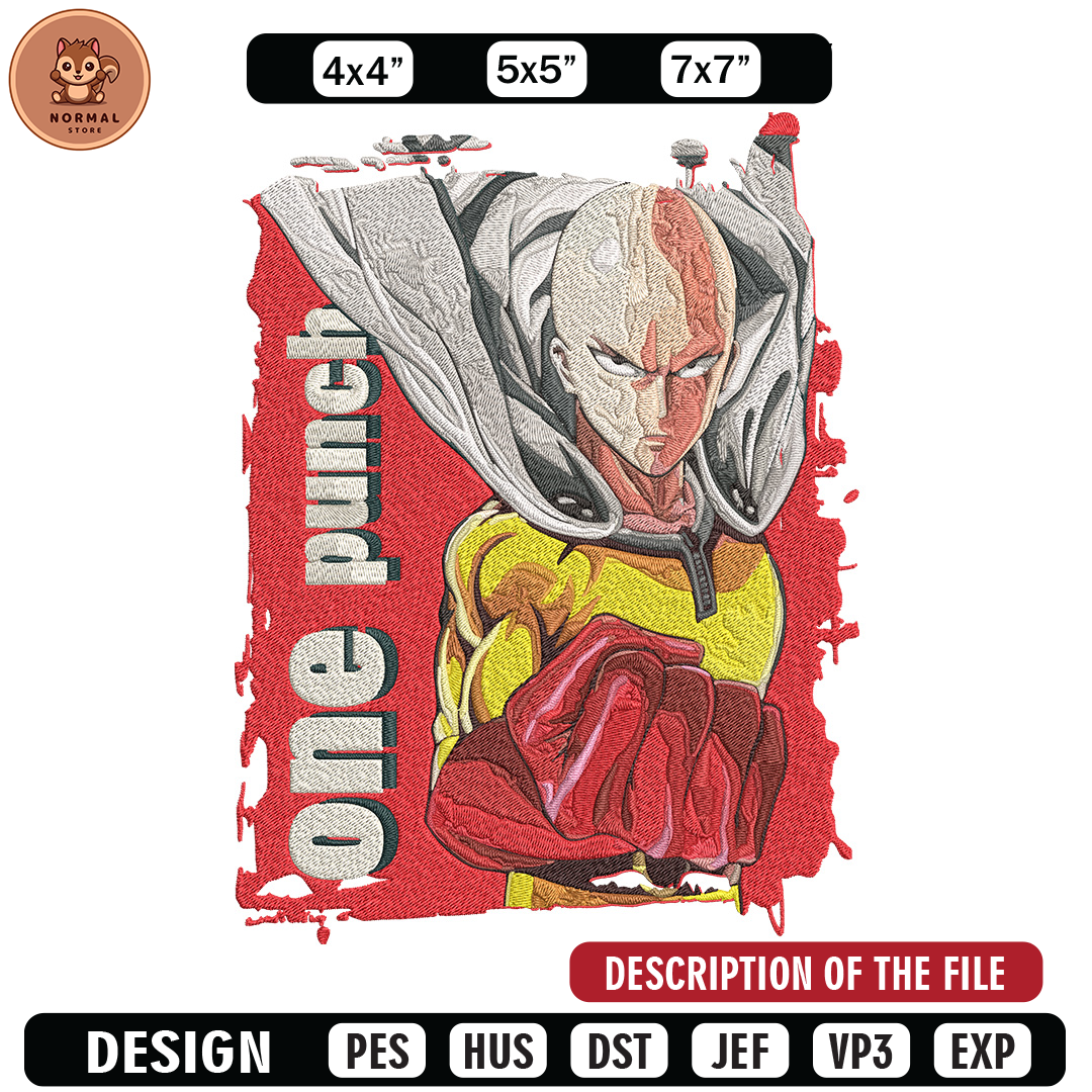 One punch man poster Embroidery Design, One punch man Embroi - Inspire ...