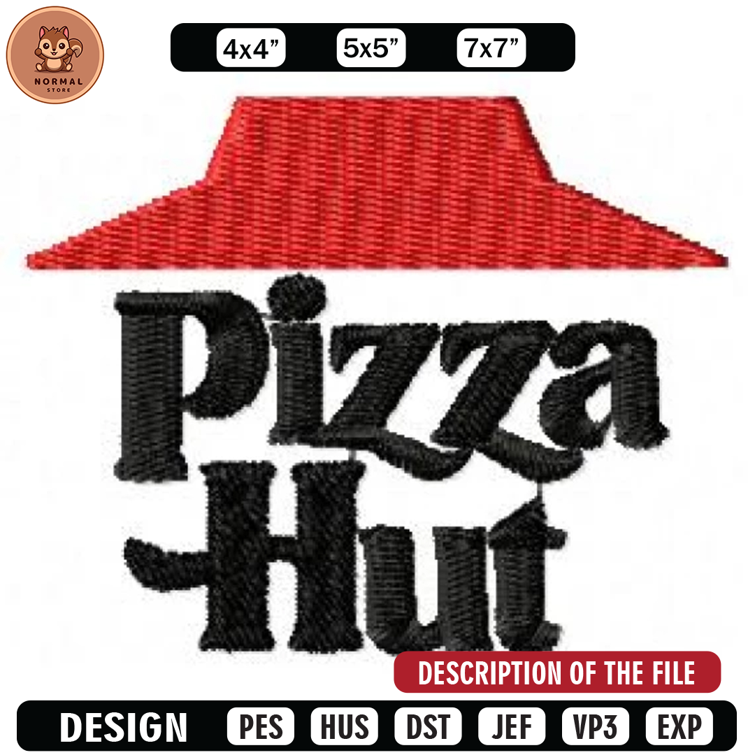Pizza hut logo embroidery design, Logo embroidery, Embroider | Inspire ...