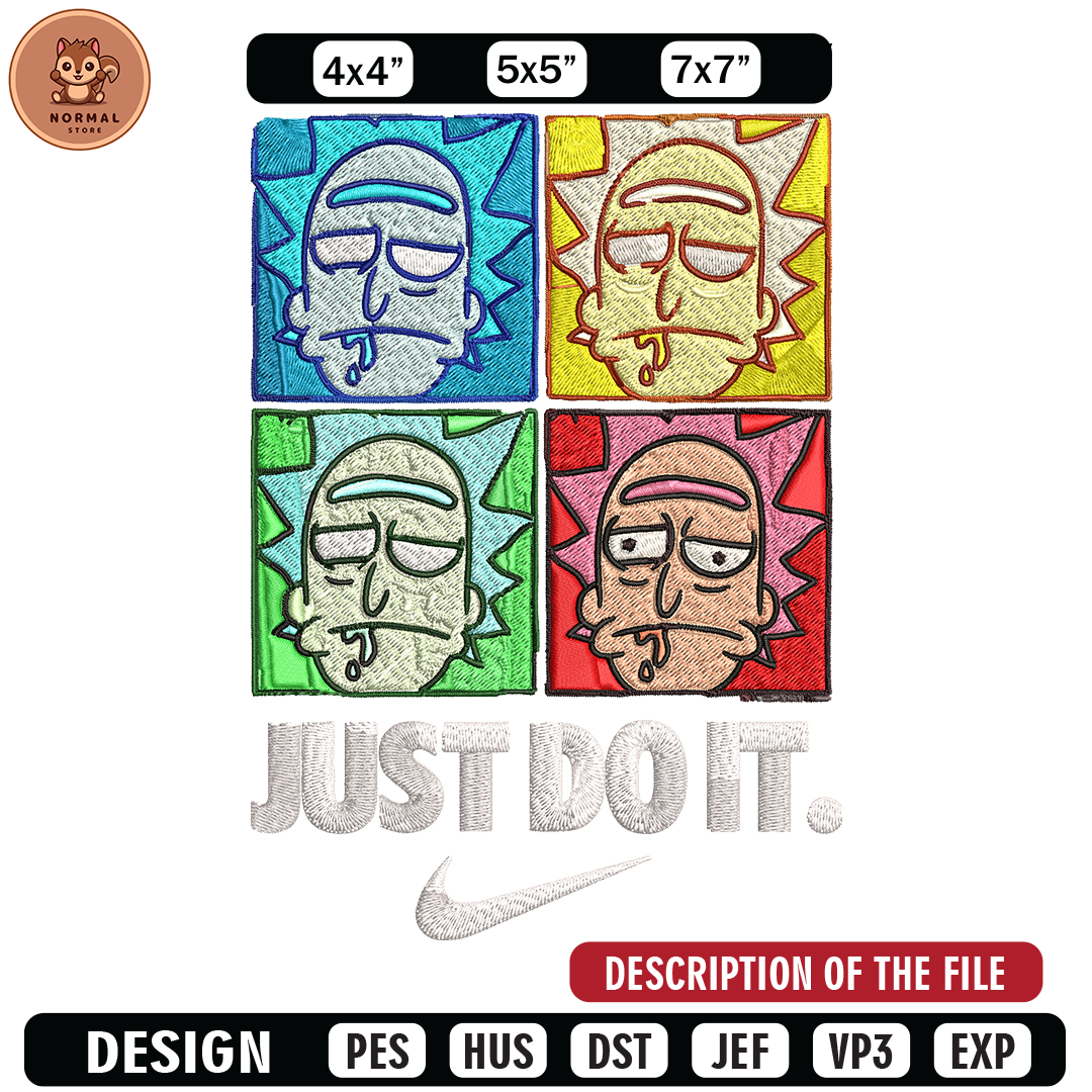 Rick and Morty x Just Rick It Embroidery design, Cartoon Emb | Inspire ...