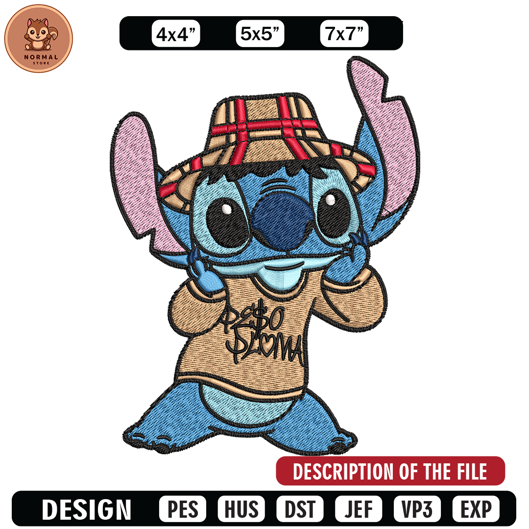 Stitch Peso Pluma Embroidery design, Peso Pluma Stitch Embro | Inspire ...