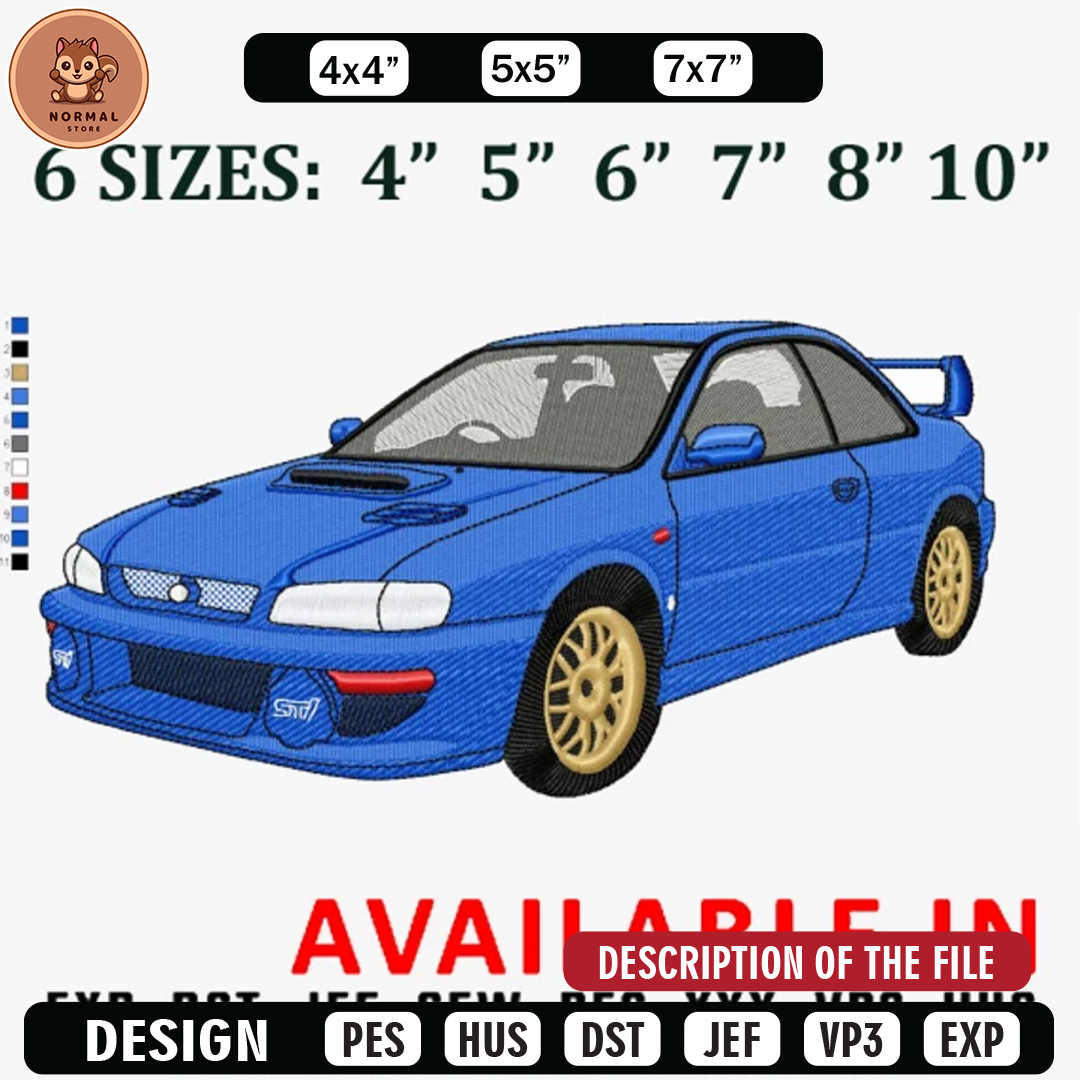 Subaru legacy blue car embroidery design, Car Embroidery, Ca | Inspire ...