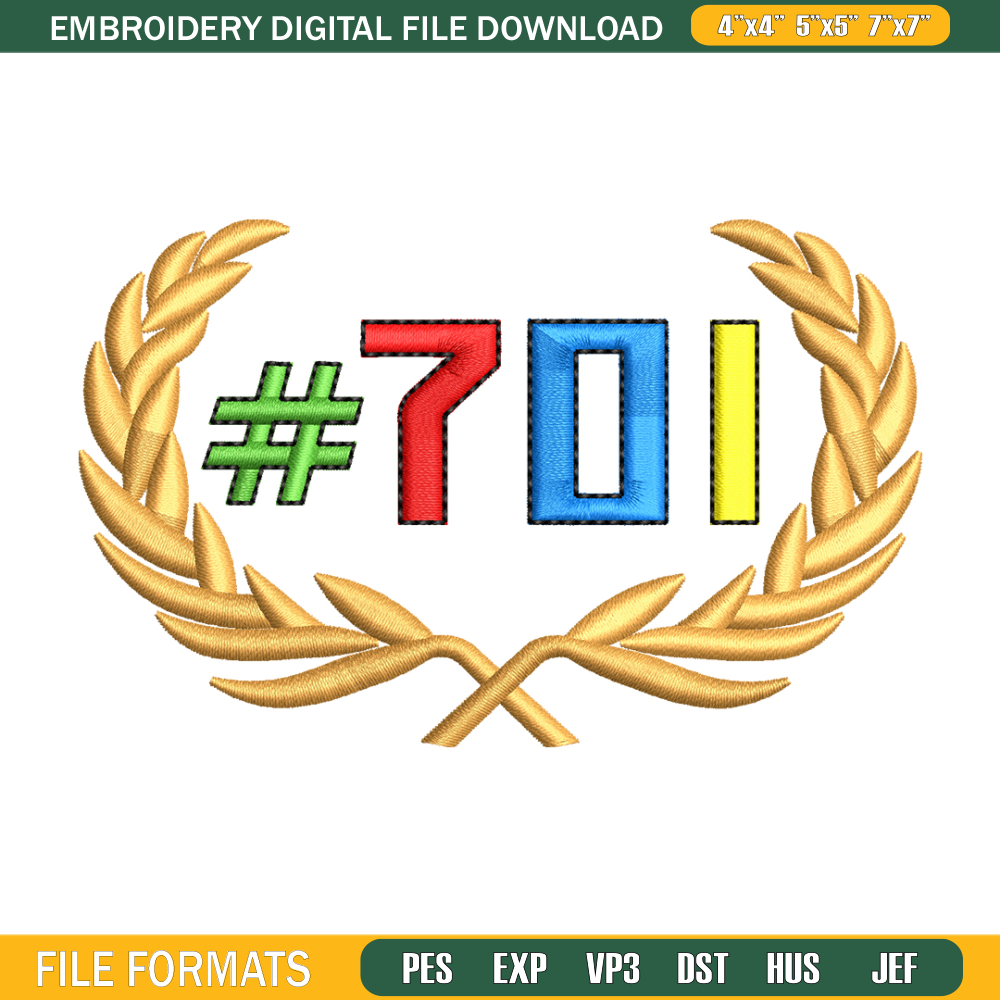 701 logo embroidery design, 701 logo embroidery, embroidery | Inspire ...
