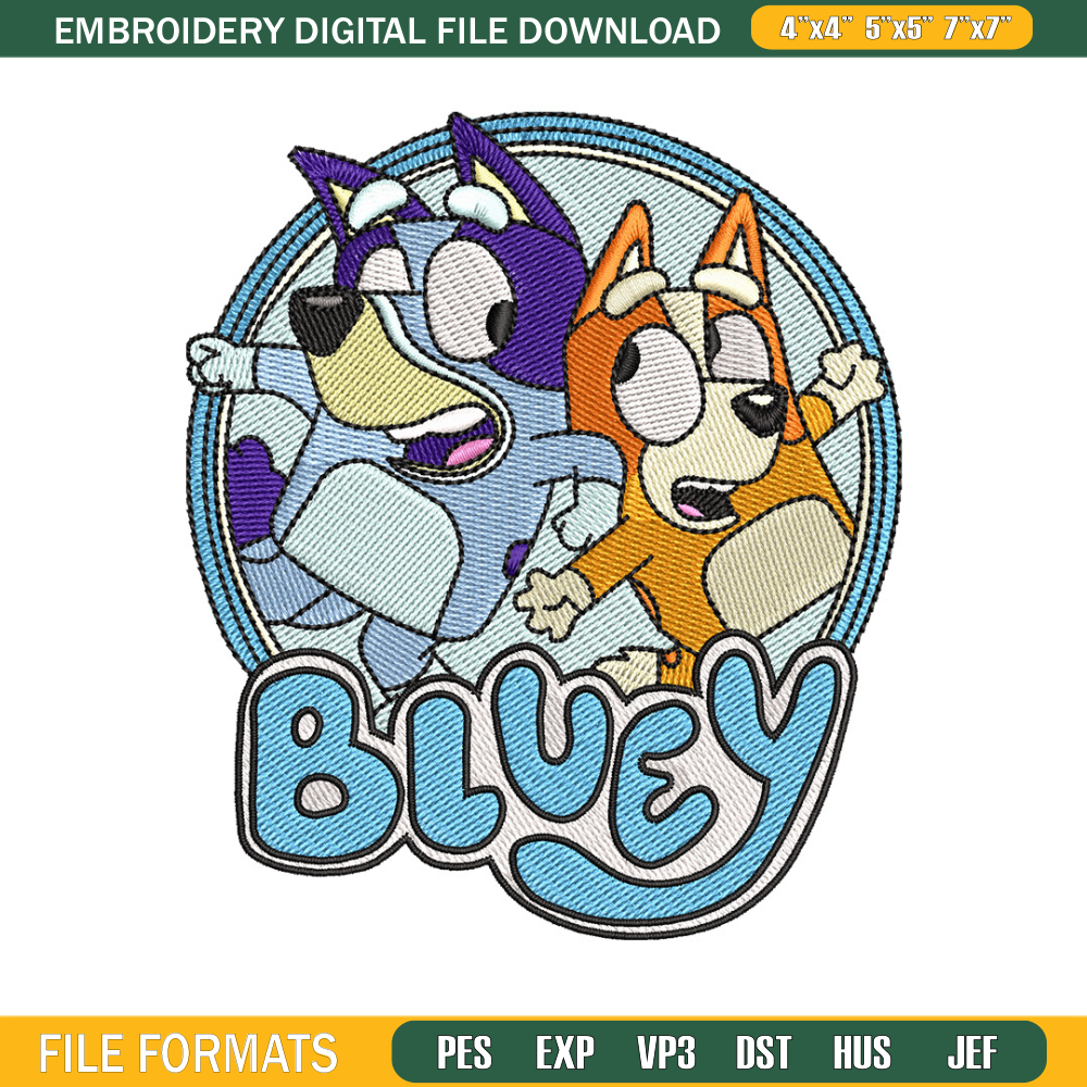 Bluey circle embroidery design, Bluey embroidery, Embroidery | Inspire ...