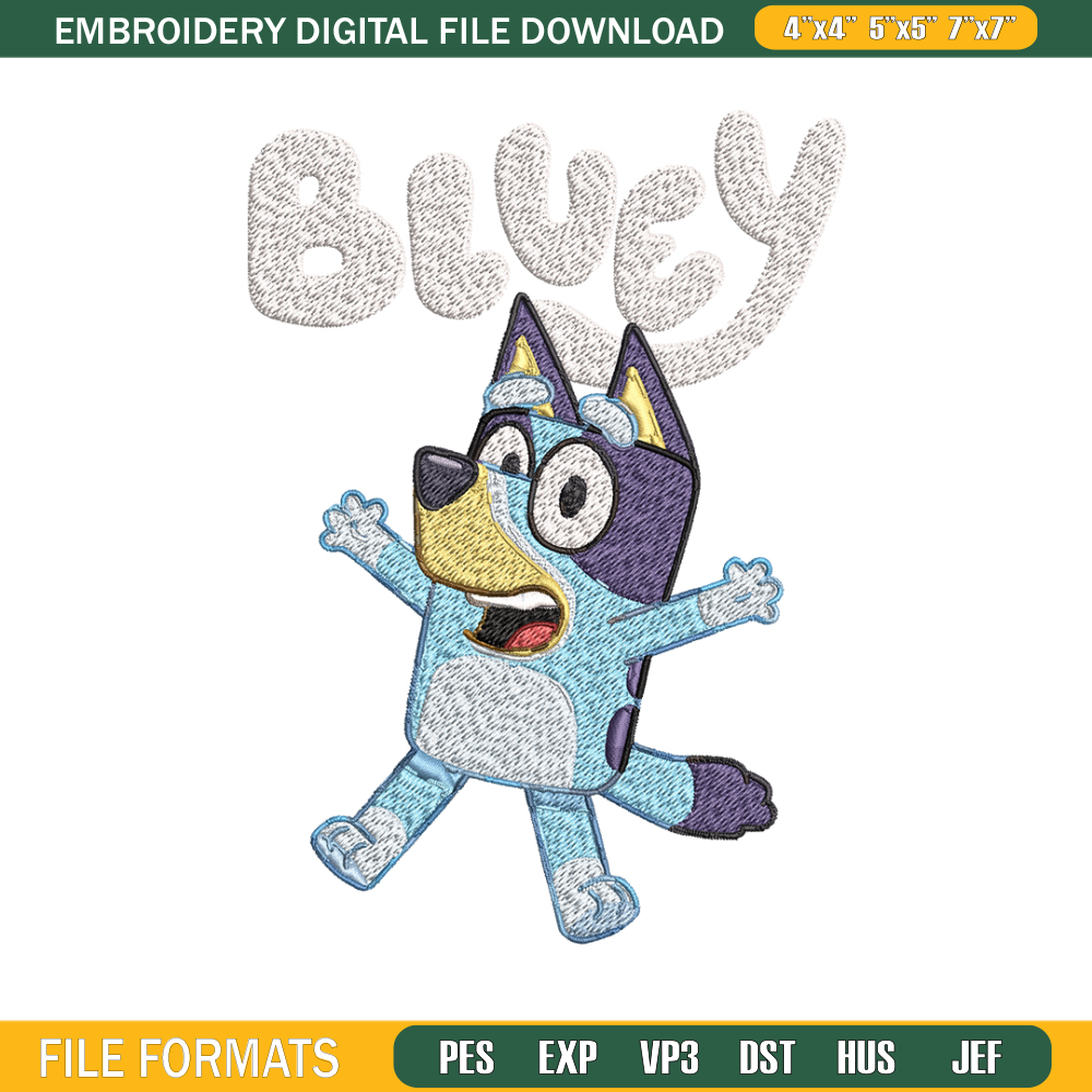 Bluey Embroidery, Bluey Cartoon Embroidery, cartoon Embroide - Inspire ...