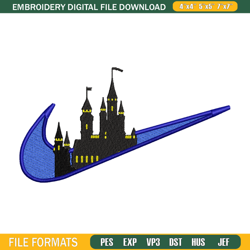 Castle Nike embroidery design, Castle embroidery, nike desig | Inspire ...