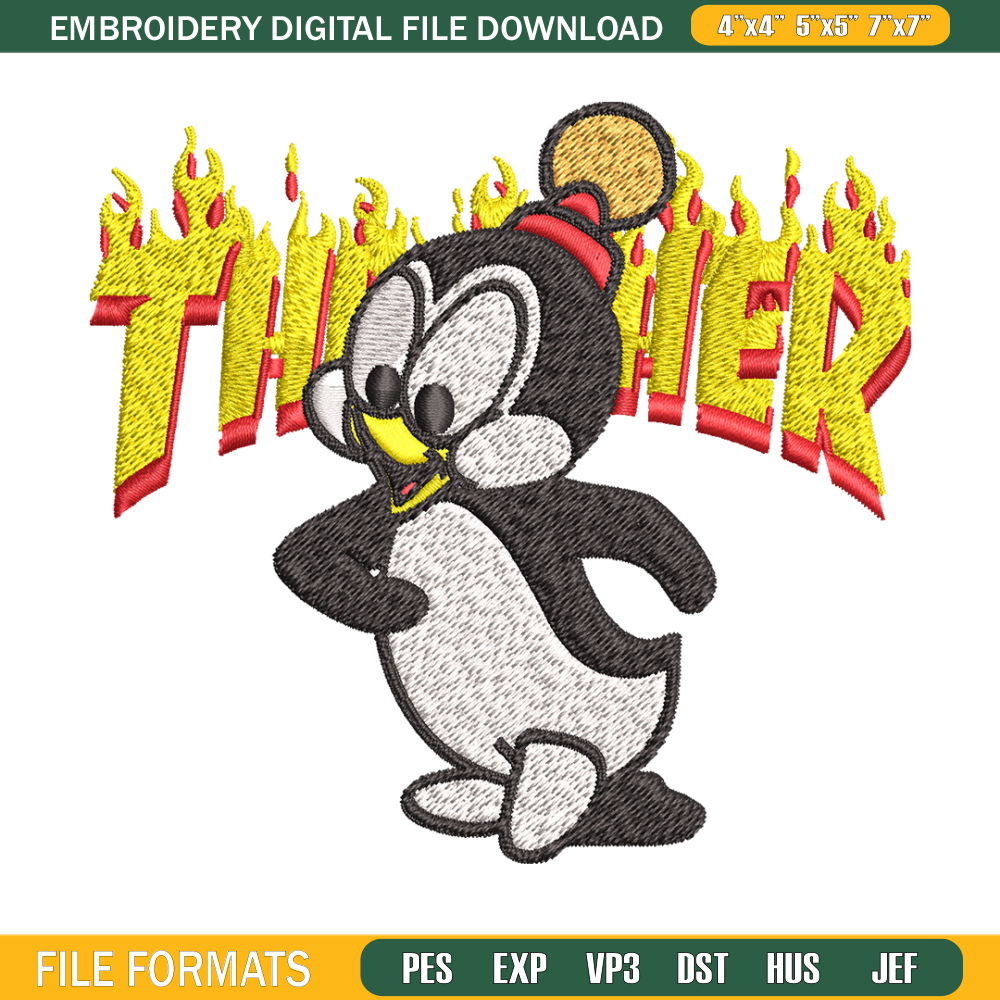 Chilly Willy Thrasher Embroidery design, Chilly Willy Embroi - Inspire ...