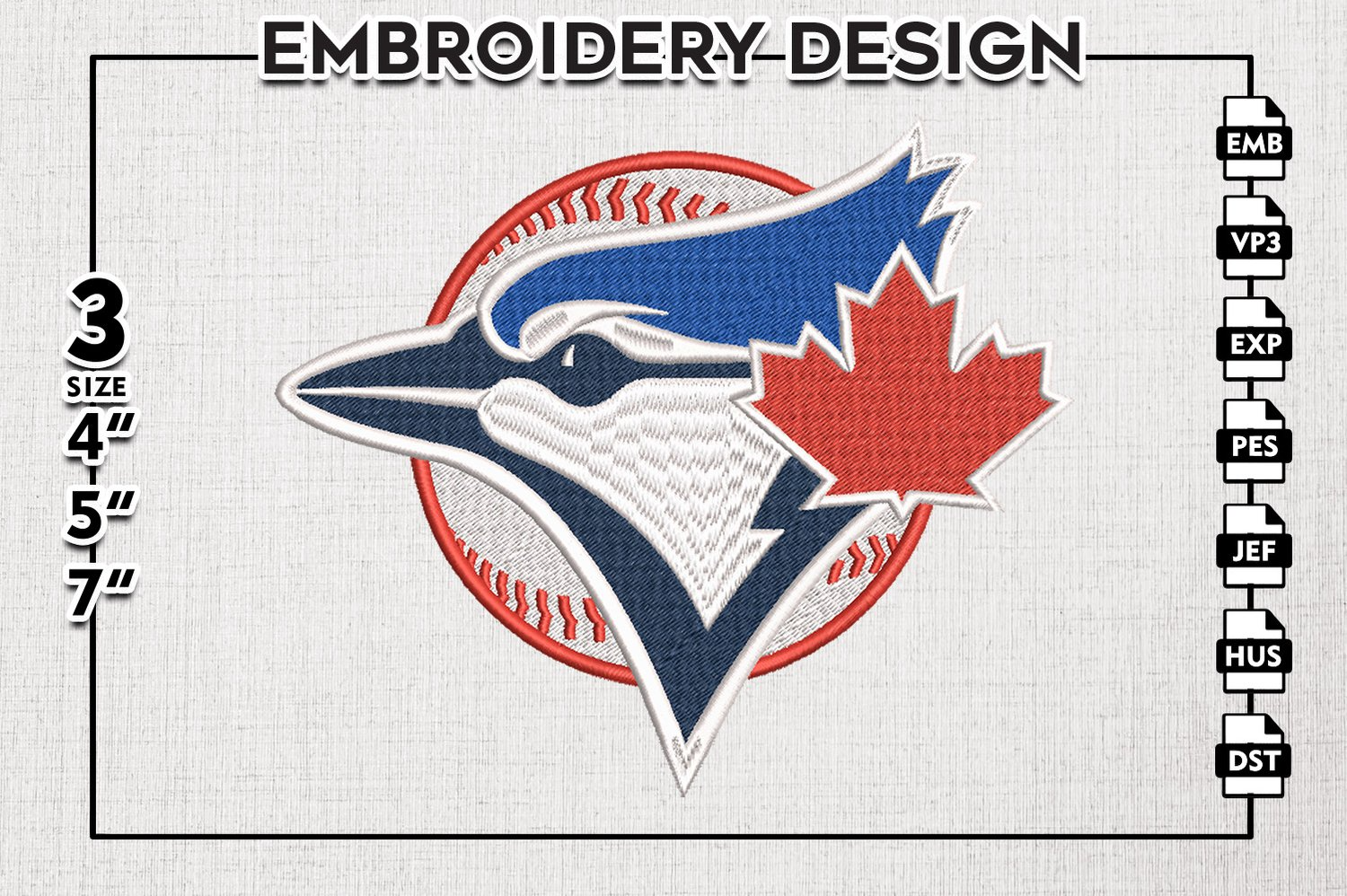 MLB Toronto Blue Jays Head Mascot Logo Emb Files, MLB Toront | Inspire ...