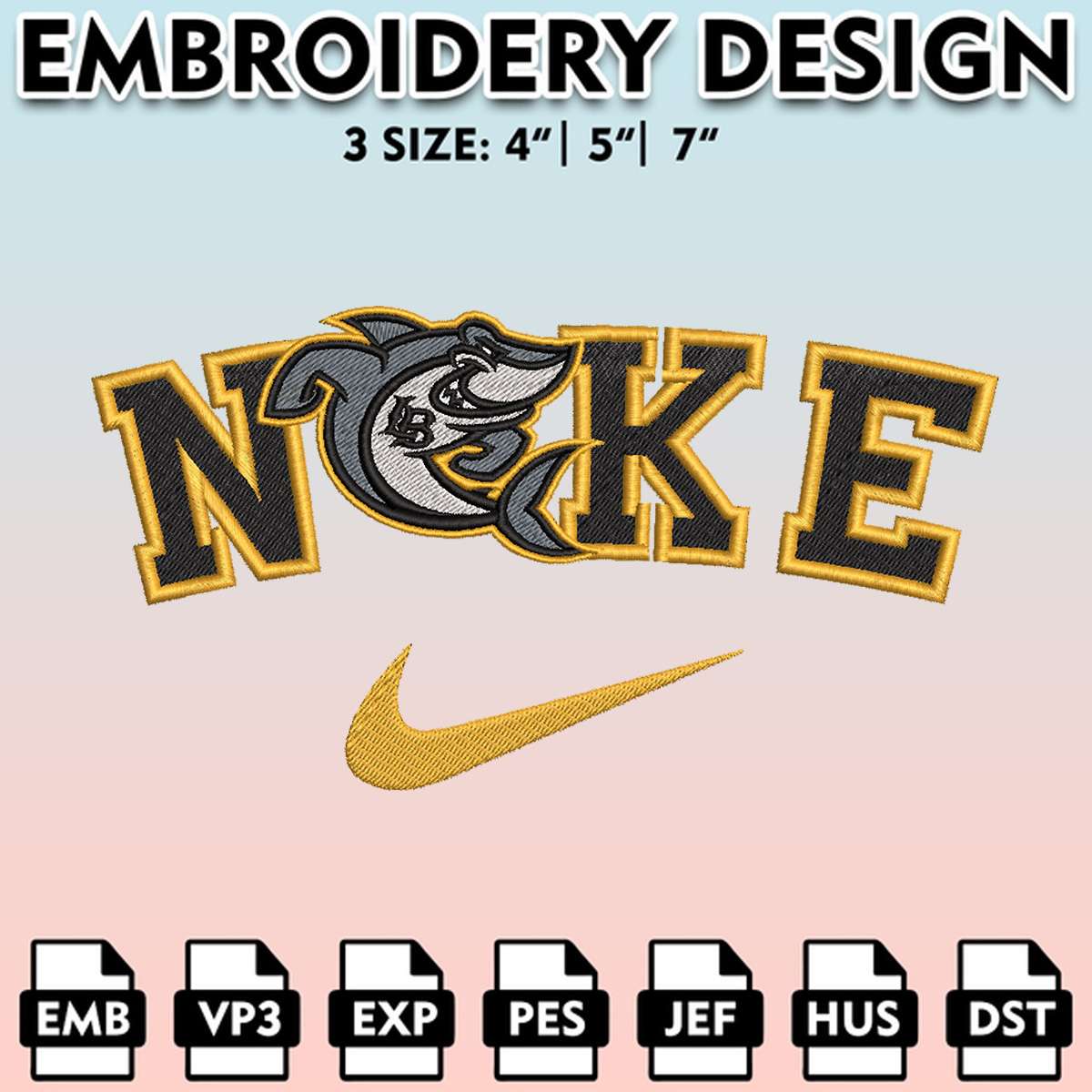 Long Beach State Beach Machine Embroidery Files, Nike Long B | Inspire ...