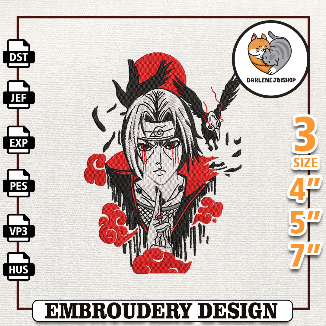 Itachi Anime Design, Anime Embroidery Design, Anime Machine | Inspire ...