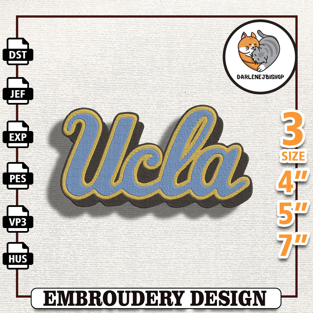 NCAA UCLA Embroidery Design, NCAA Basketball Embroidery Desi | Inspire ...