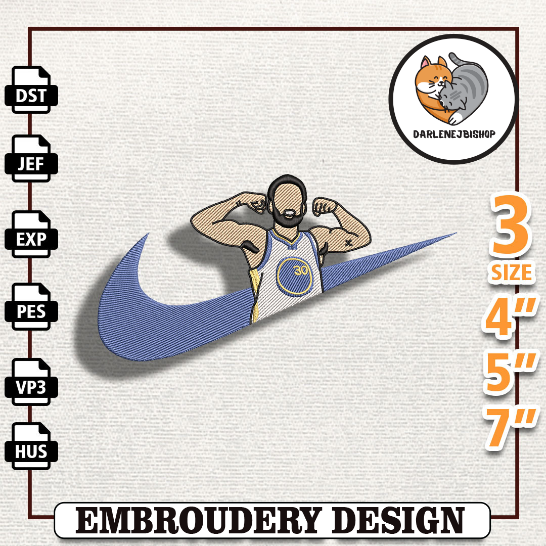 NIKE Steph Curry Embroidery Design, NBA Basketball Embroider | Inspire ...