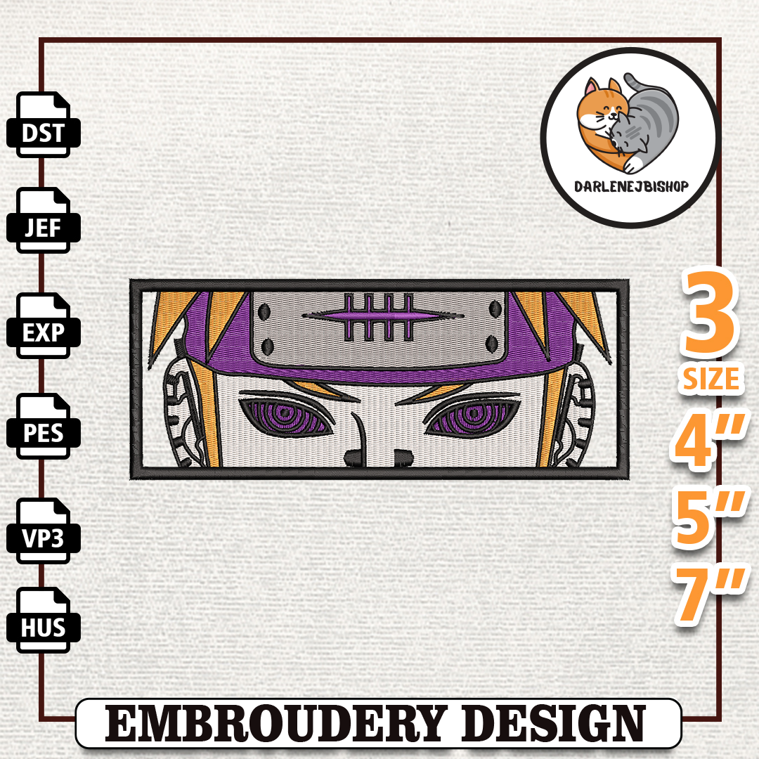 Pain Naruto, Anime Embroidery Design, Anime Machine Embroide - Inspire ...