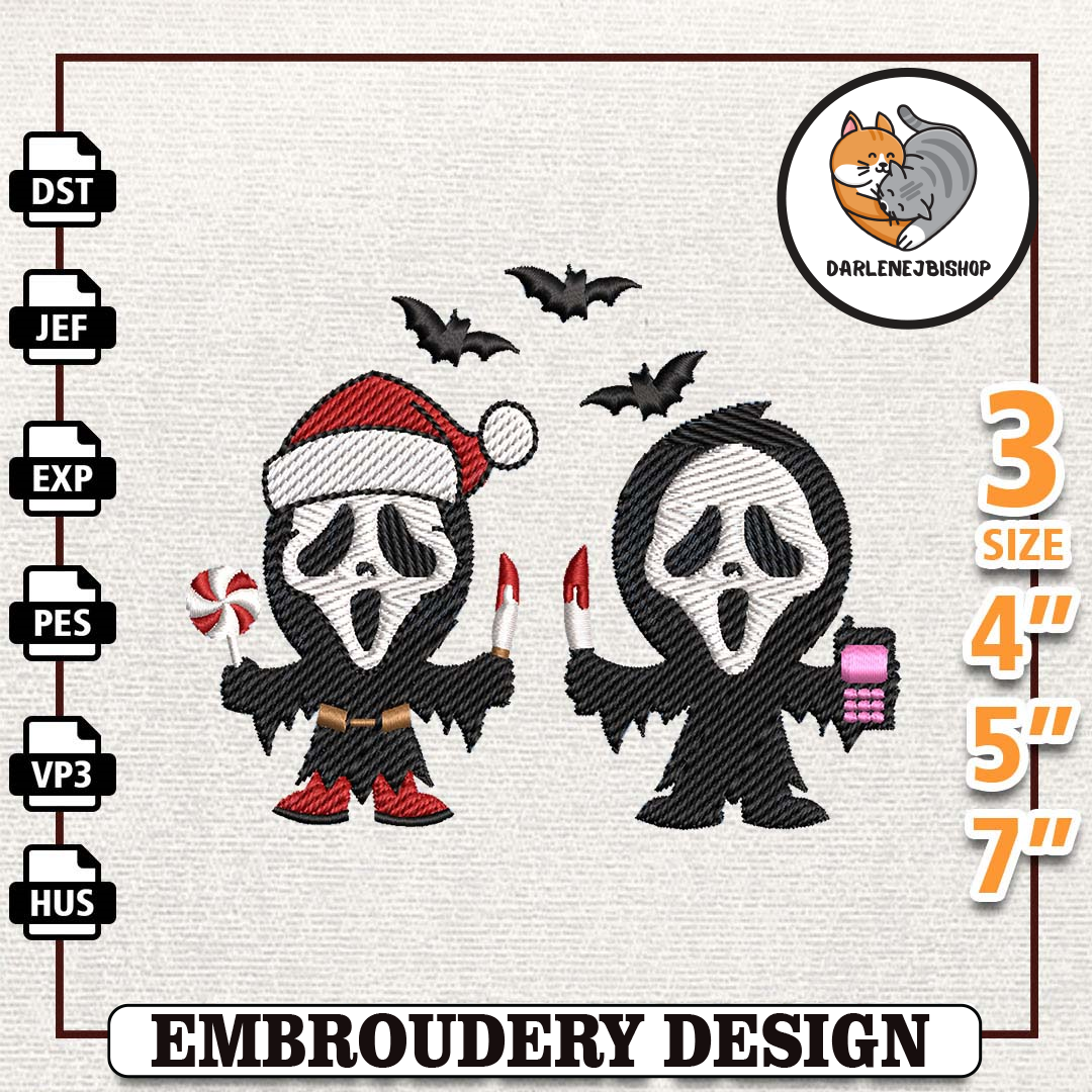 Scary Halloween Embroidery Design, Scream Face Ghost Hallowe | Inspire ...