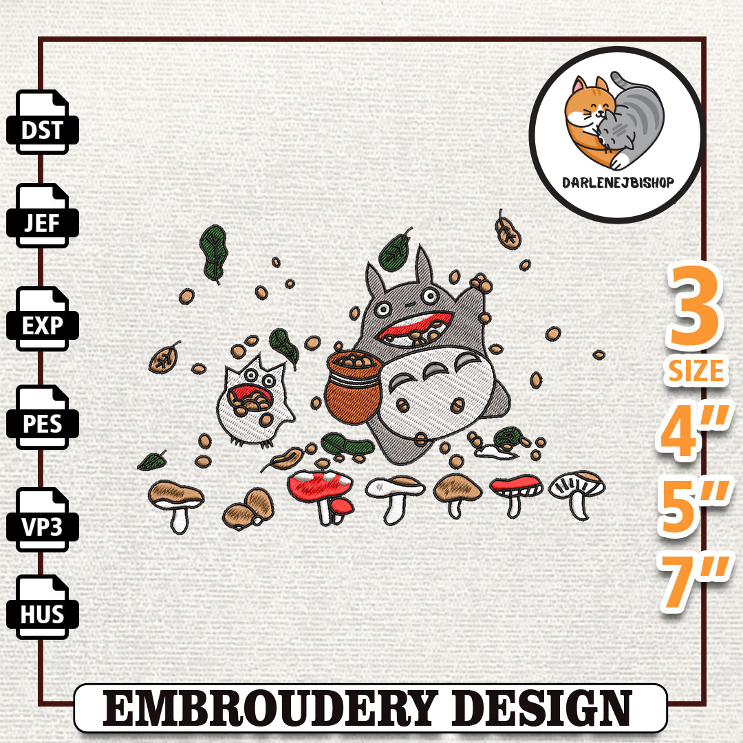 Totoro Anime Design, Anime Embroidery Design, Anime Machine - Inspire ...
