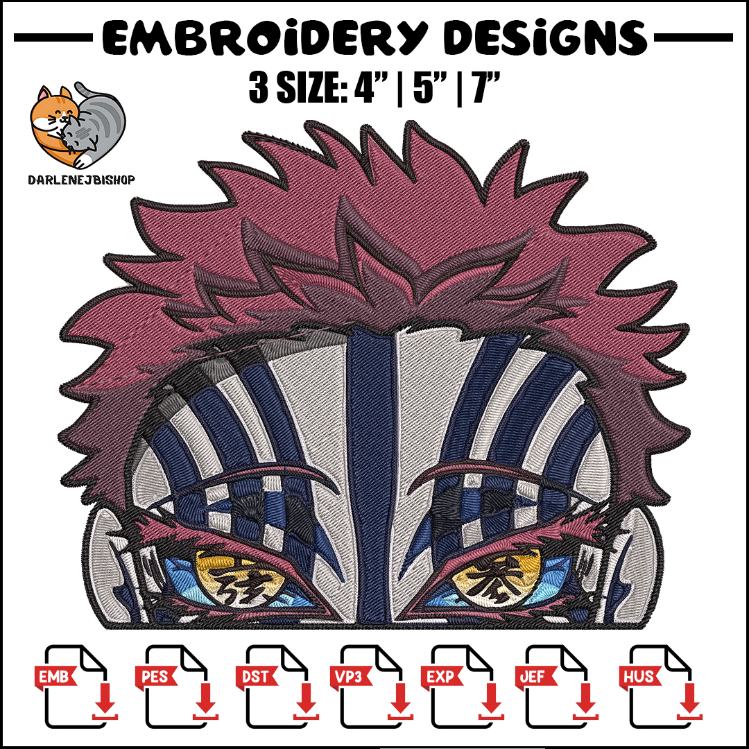 Akaza Embroidery Design, Demon slayer Embroidery, Embroidery | Inspire ...