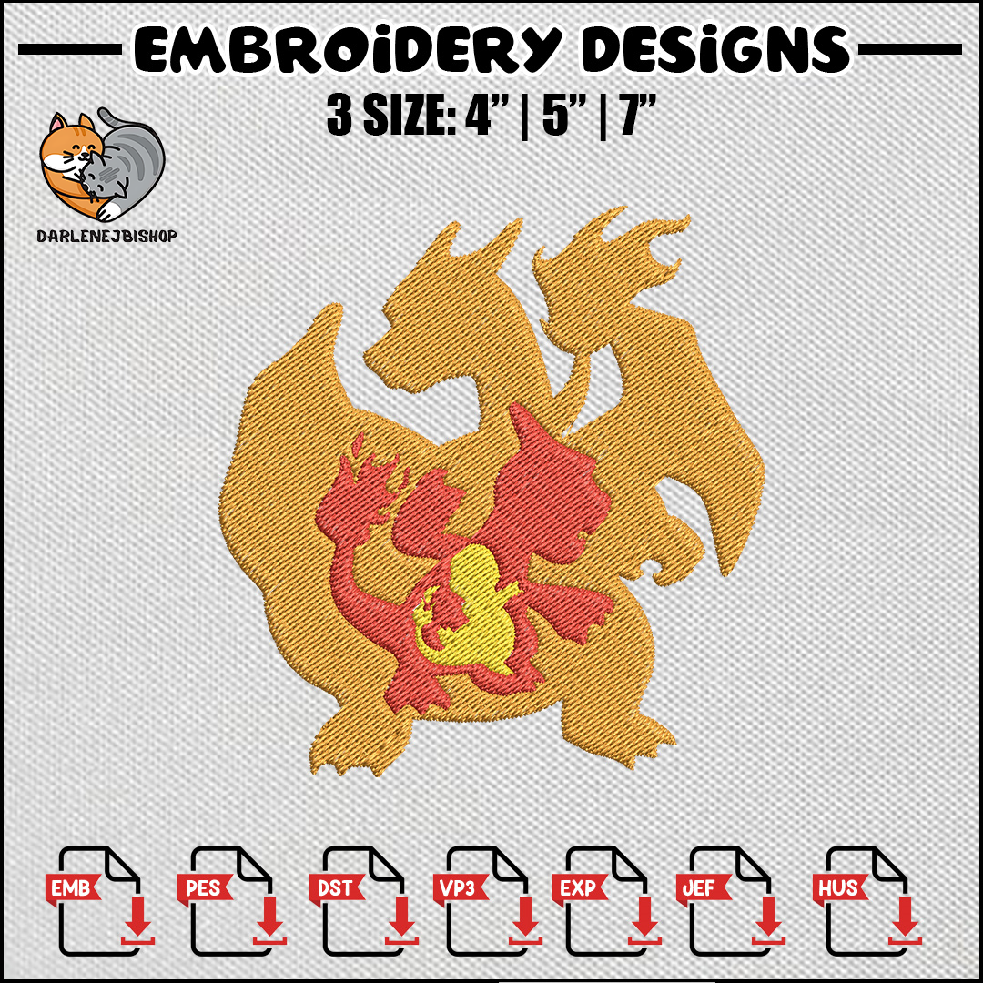 Charizard embroidery design, Pokemon embroidery, Anime desig | Inspire ...