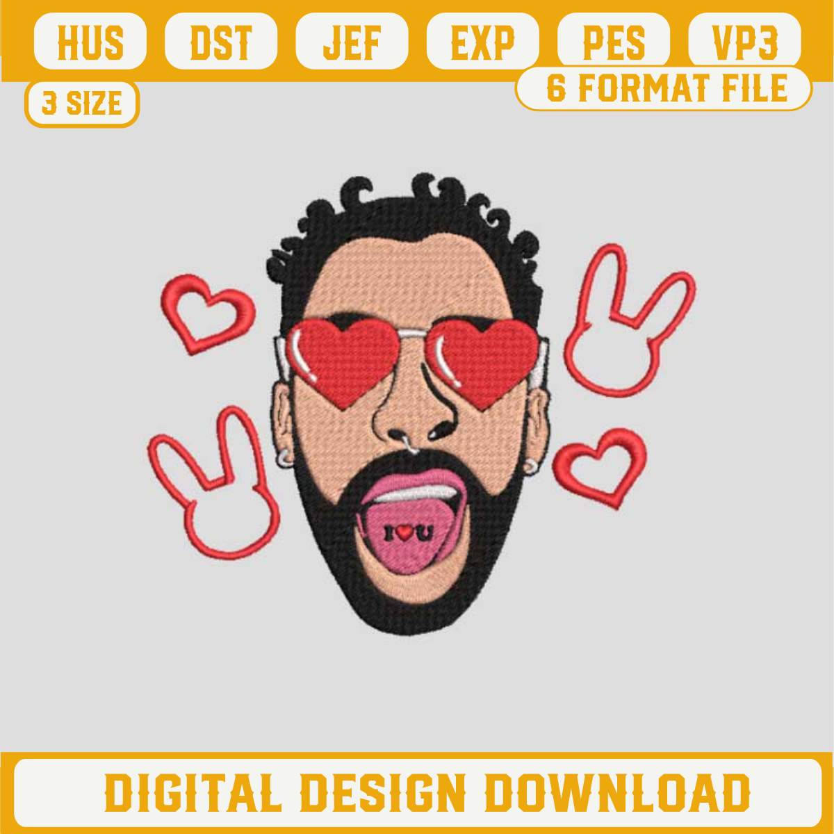 Bad Bunny Embroidery Designs, Bad Bunny Embroidery, Bad Bunn | Inspire ...