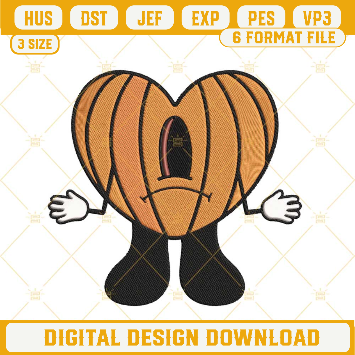 Bad Bunny Heart Pumpkin Embroidery Designs, Un Verano Sin Ti | Inspire ...