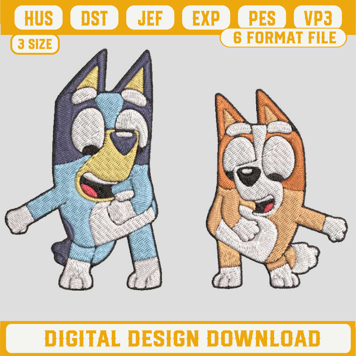 Bluey Heeler And Bingo Heeler Embroidery Designs, Bingo Heel | Inspire ...