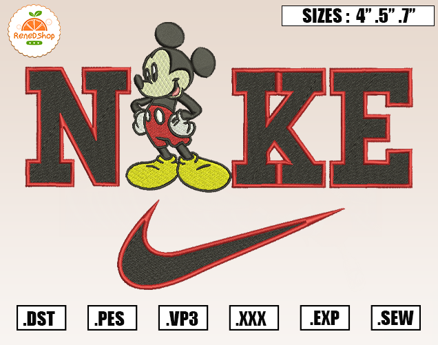 Nike Mickey Mouse Embroidery Designs, Nike Disney Embroidery | Inspire Uplift