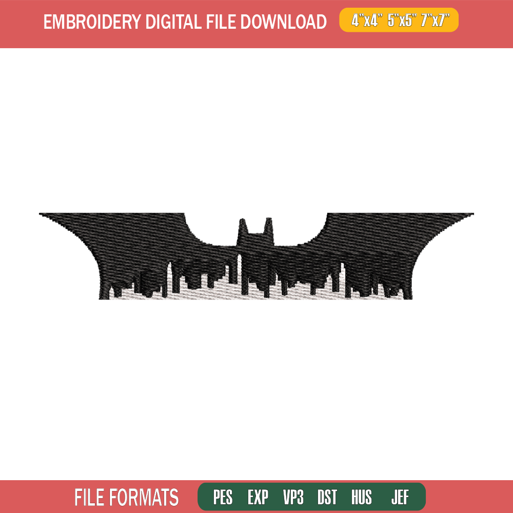 Batman Logo embroidery design, Batman Logo embroidery, logo | Inspire ...