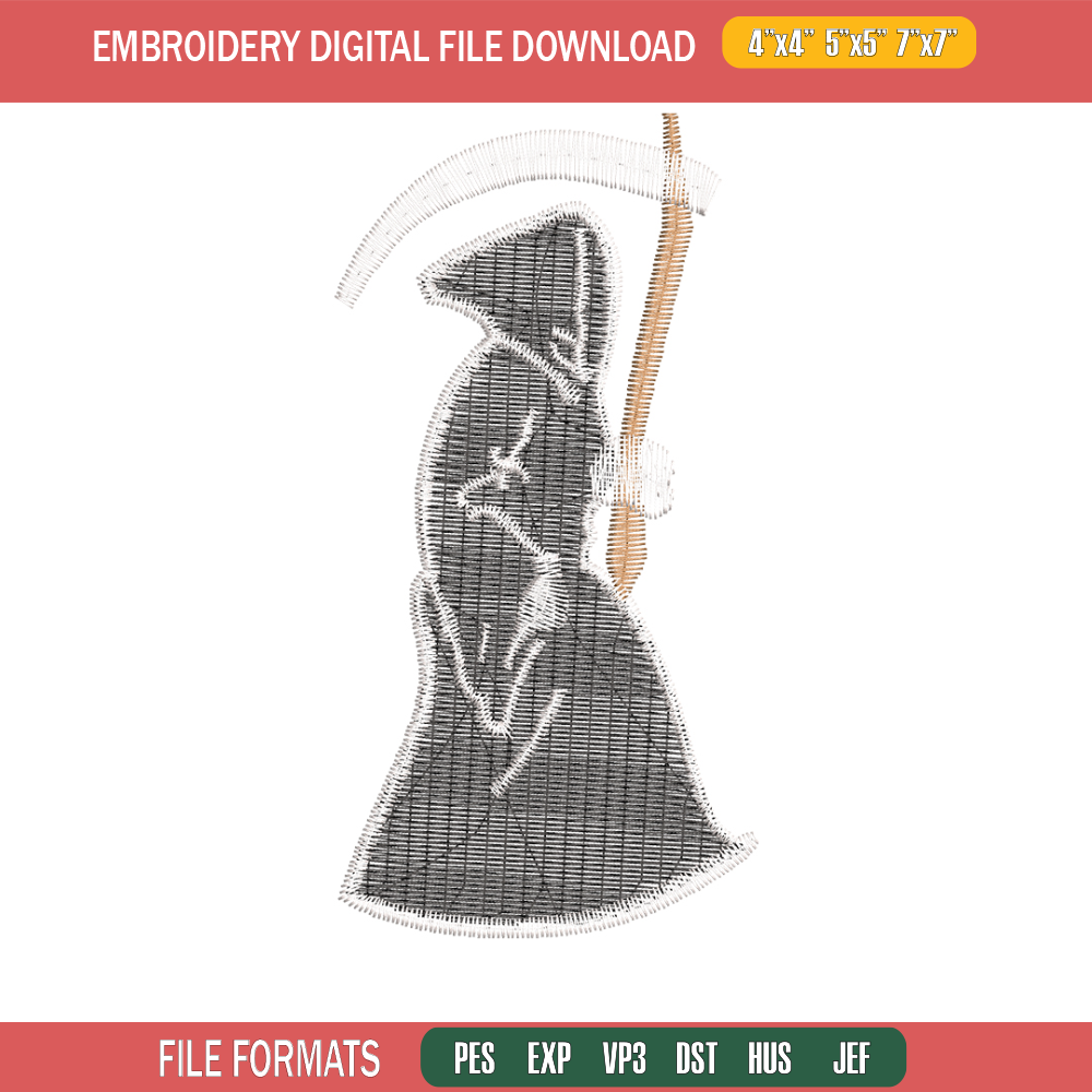 Death logo embroidery design, Death logo embroidery, Death d | Inspire ...