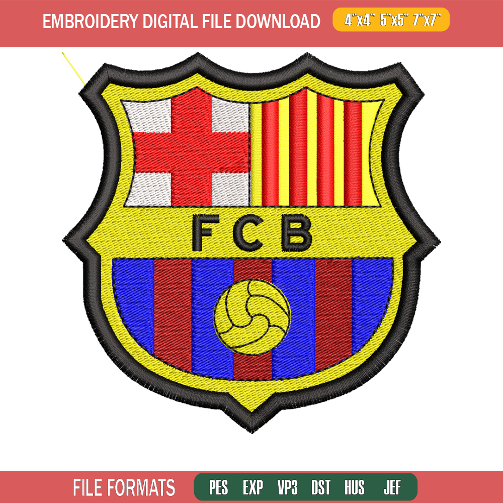 Fc Barcelona logo embroidery design, logo embroidery, logo d | Inspire ...
