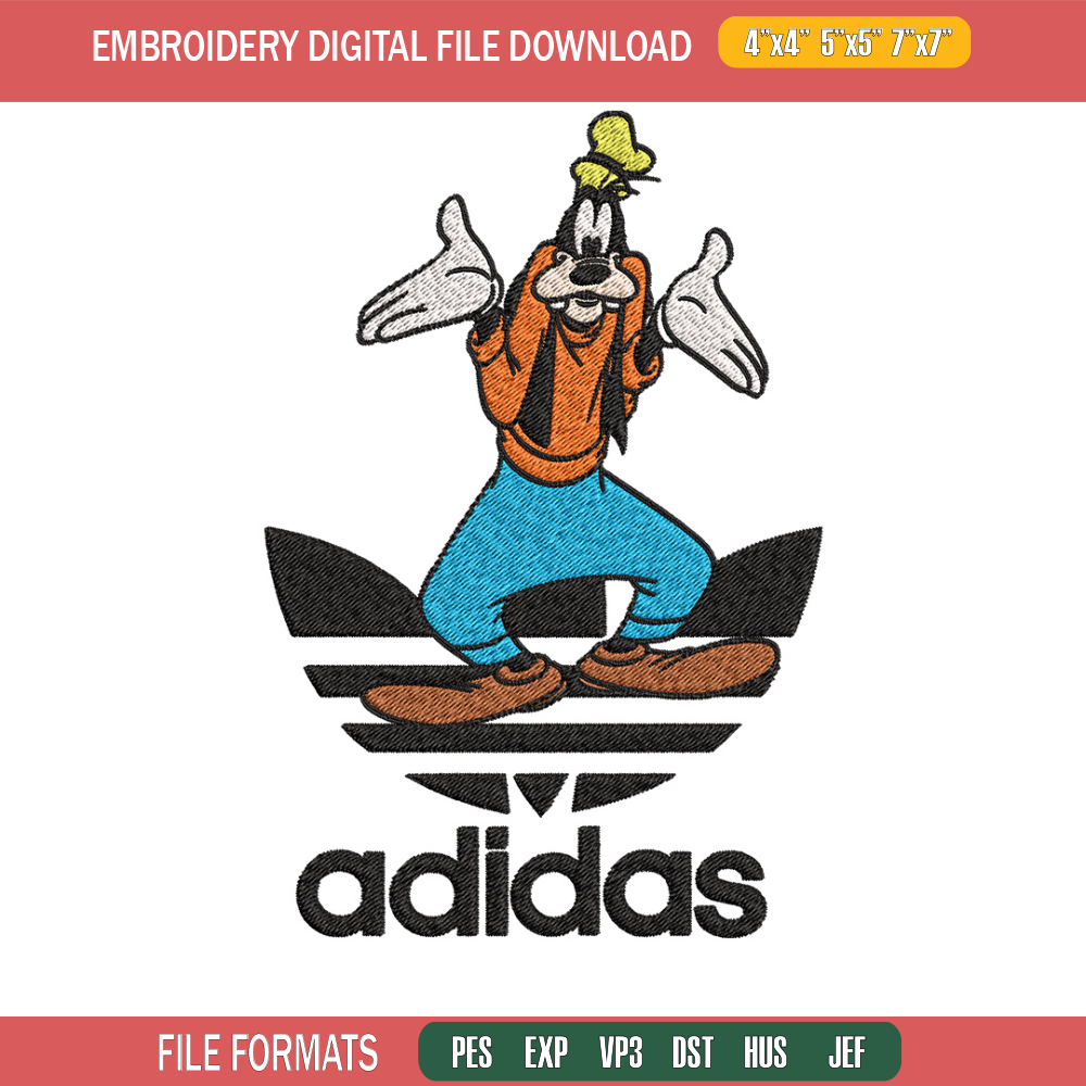 Goofy adidas Embroidery Design, Adidas Embroidery, Brand Emb | Inspire ...