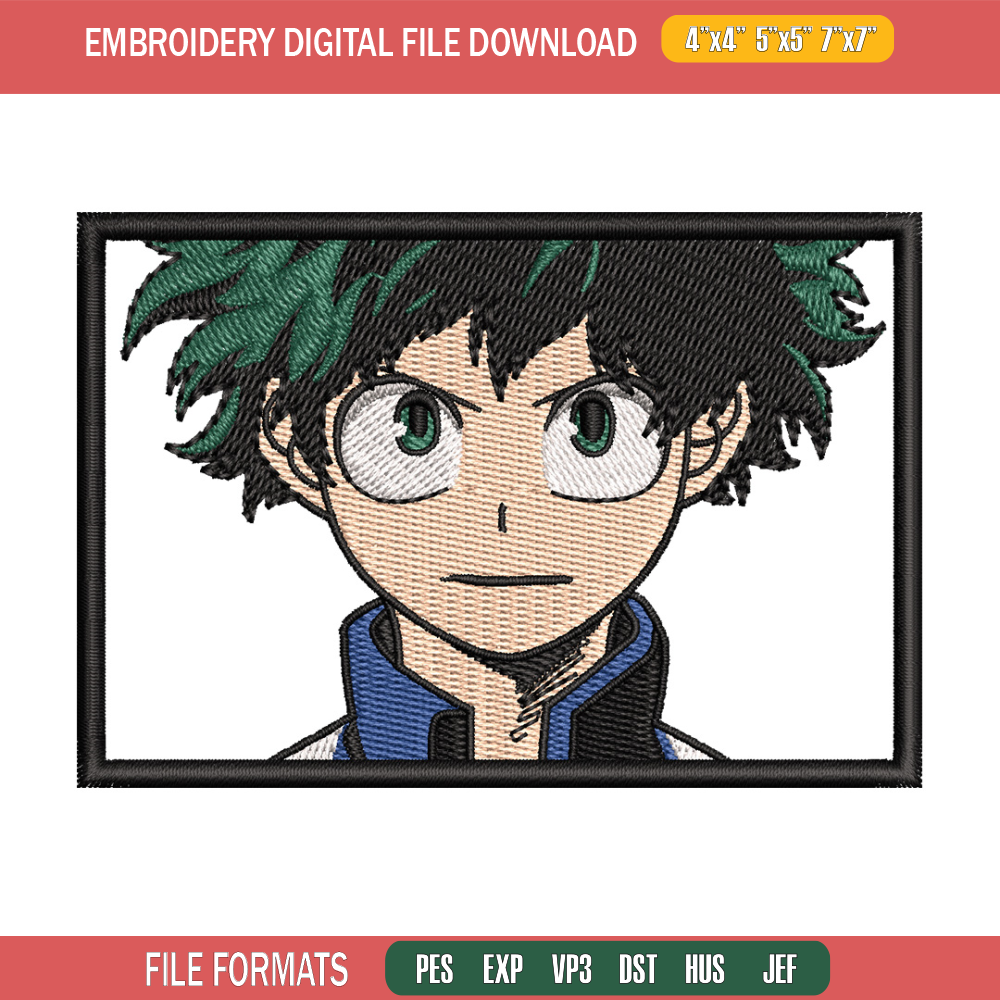 Izuku frame embroidery design, Mha embroidery, Anime design, | Inspire ...