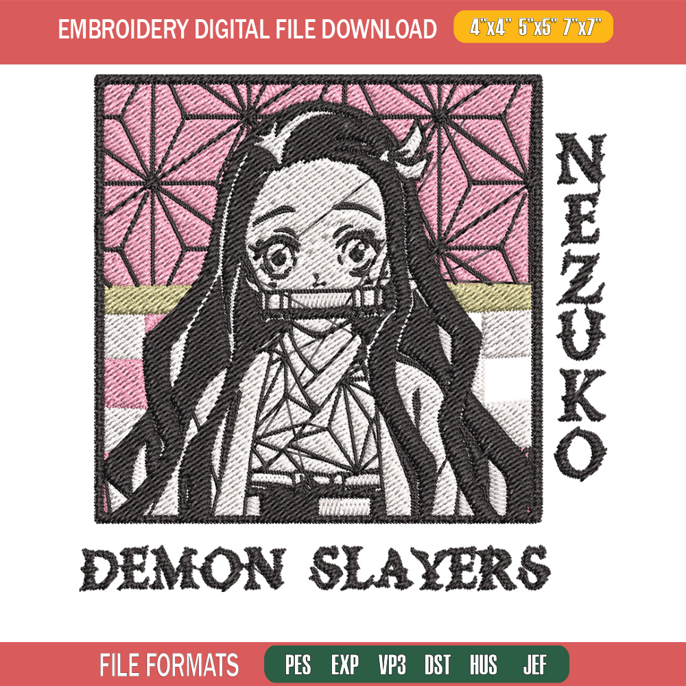 Nezuko frame embroidery design, Nezuko embroidery, Embroider | Inspire ...