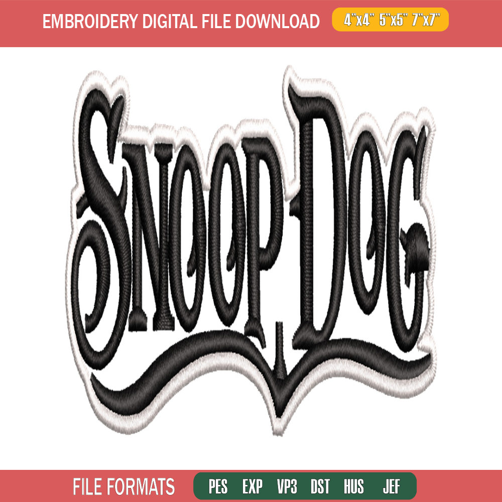 Snoop Dogg embroidery design, Snoop Dogg embroidery, logo de | Inspire ...