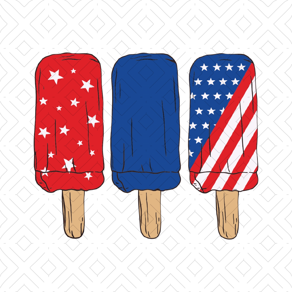 Patriotic 4th Of July Popsicles USA America Flag Summer Svg, | Inspire ...