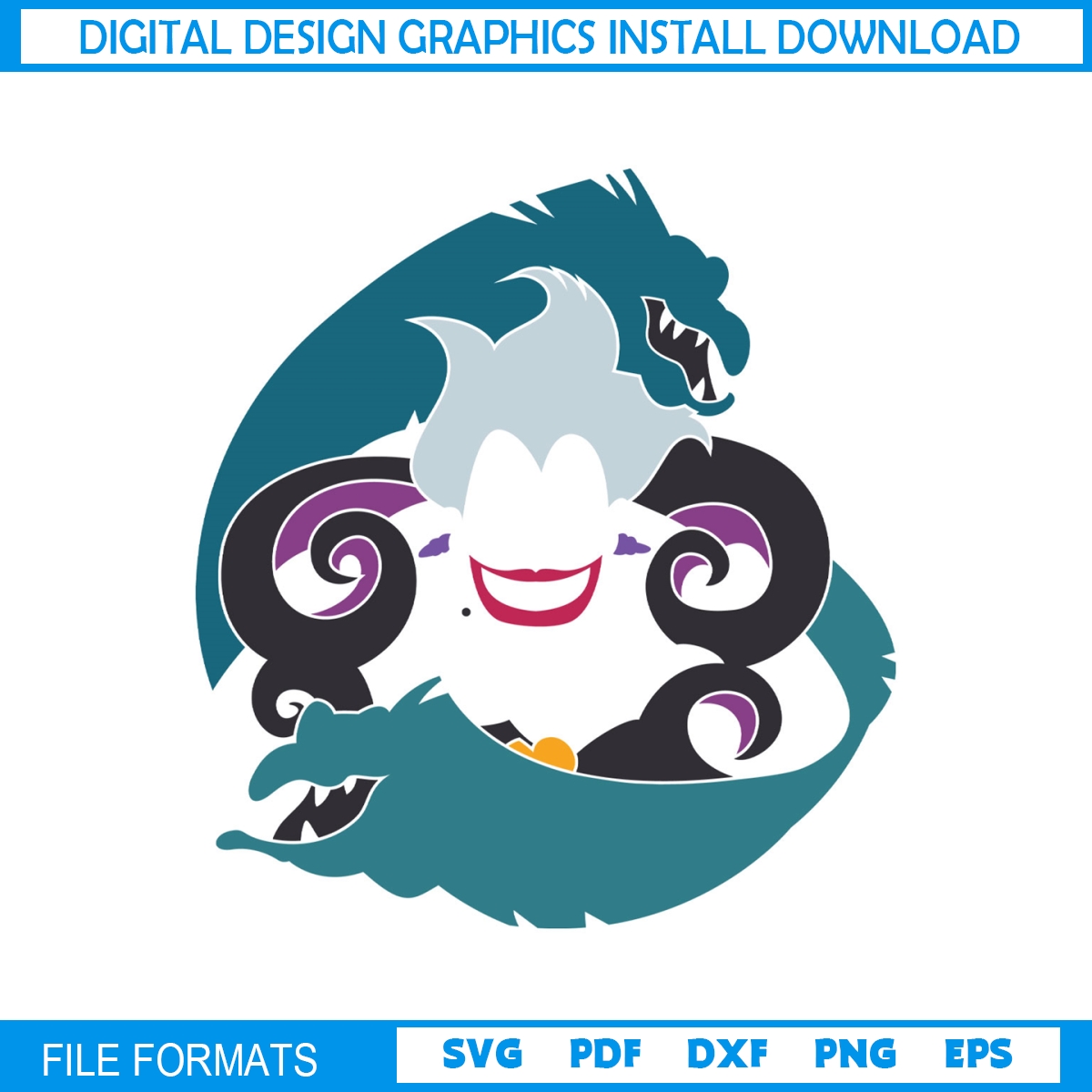 Disney Sea Witch Ursula The Little Mermaid Vector SVG | Inspire Uplift