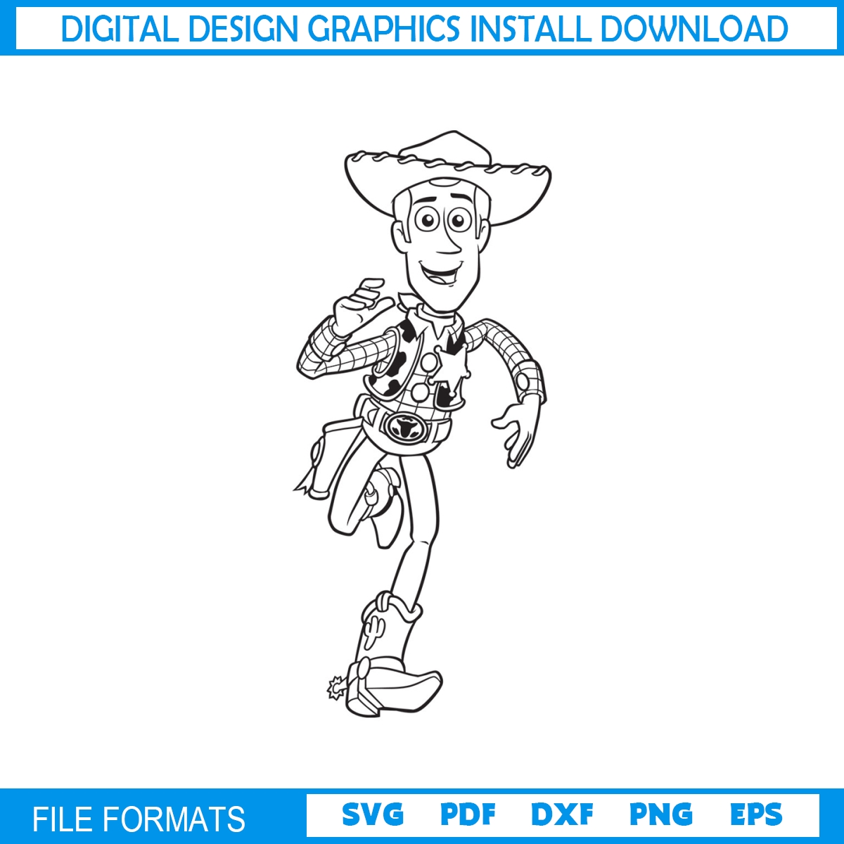 Disney Cartoon Toy Story Character Running Woody Toy Silhoue | Inspire ...