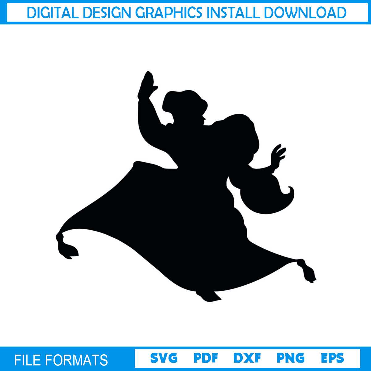 Disney Aladdin Flying Carpet Silhouette Vector SVG | Inspire Uplift